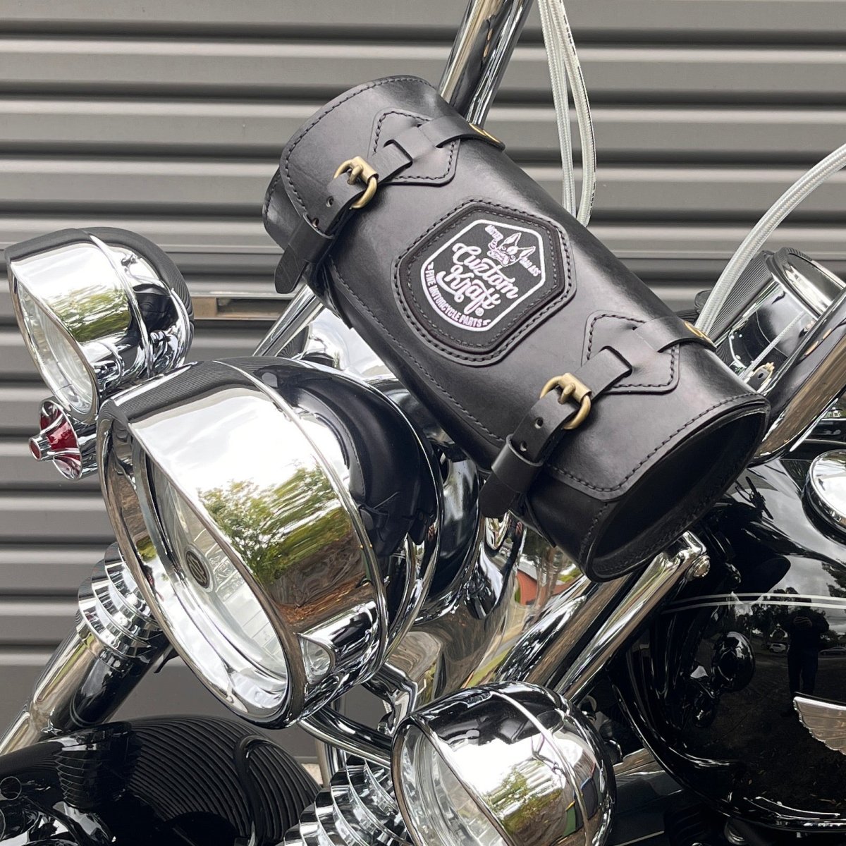 Leather Motorcycle Roll Bags Leather Motorcycle Front Fork Trunk